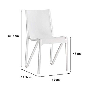 XOUVY Plastic Chair Simple Modern Chair - Leisure Chair Integrated molding Suitable for Computer Chair Office Chair Conference Chair Cafe Dining Chair (4 Pieces)