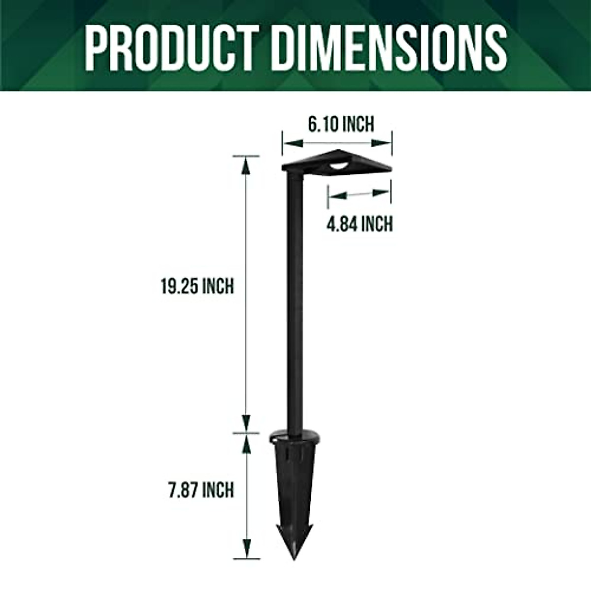 GKOLED 6 Pack Low Voltage LED Landscape Pathway Light, Outdoor Garden Yard Walkway Sidewalk Driveway Lighting, Waterproof Path Lights with Large Stake, 3W 3000K, Die-cast Aluminum Housing, Black