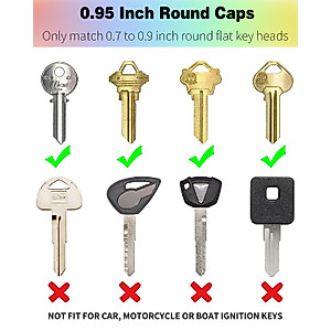 Vibit 16 Pack Key Caps Covers Tags Set Plastic Key Identifier Coding Rings in 8 Assorted Colors, 2 Styles