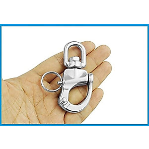 XIOSOIAHOU Hardware Accessories 316 Stainless Steel Swivel Snap Shackle Quick Release Boat Anchor Chain Eye Shackle Swivel Snap Hook for Marine Architectural