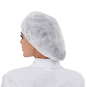 ZMDREAM Hair Nets Food Service Disposable Bouffant Cap Extra Large 24-Inch Latex Free Pack of 100 White