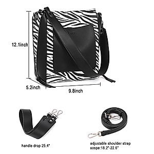 CLUCI Hobo Bags for Women Soft Leather Bucket Tote Purse and Handbag Designer Ladies Crossbody Shoulder Bags Zebra Pattern PVC