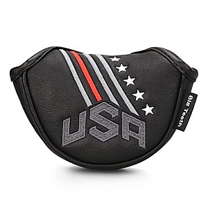 Big Teeth USA Design Golf Putter Covers Half Mallet, Mallet Putter Cover Black and White, Half Mallet Putter Cover Magnetic Closure for Odyssey White Hot #5