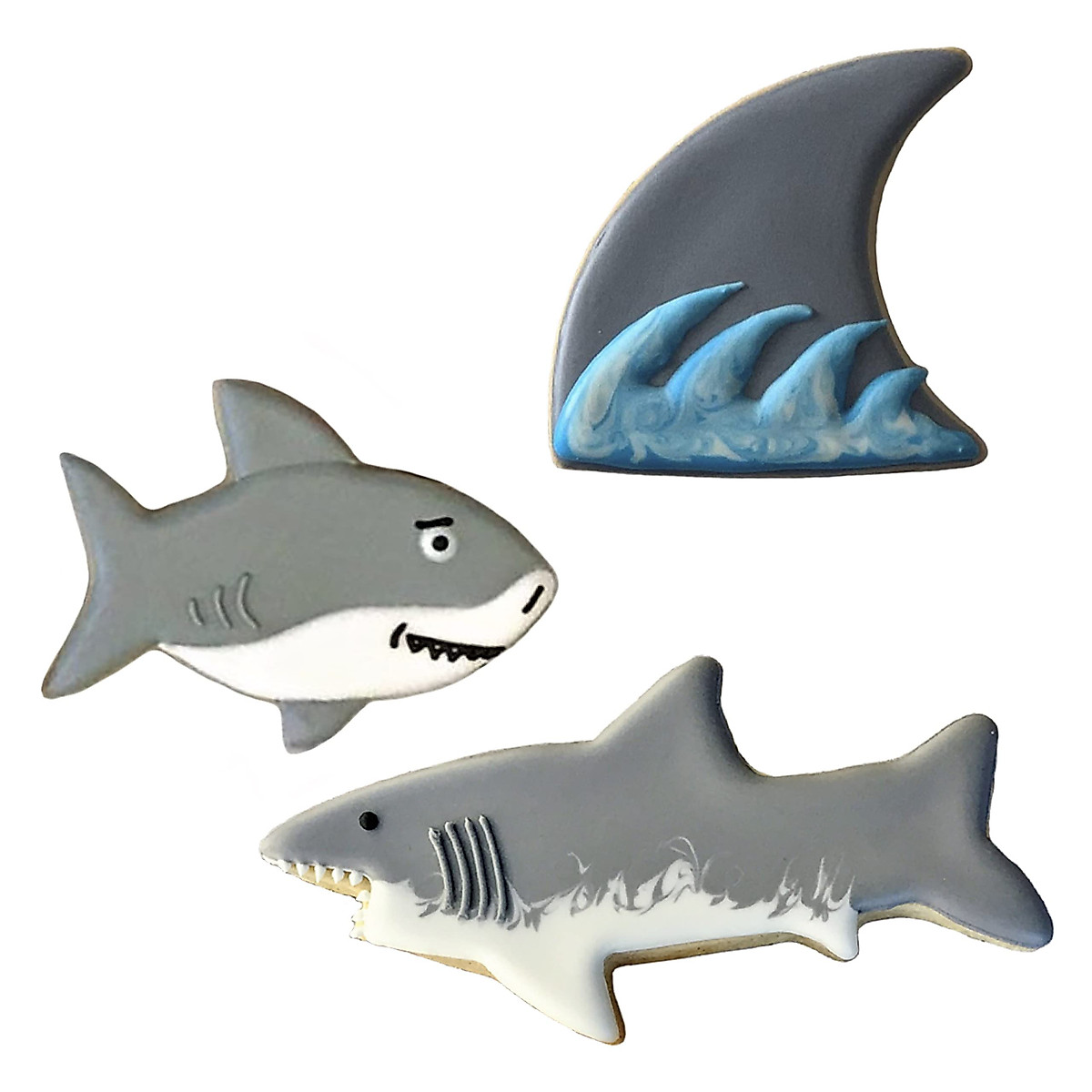Shark Cookie Cutters 3-Pc. Set Made in USA by Ann Clark, Baby Shark, Shark Fin, Great White Shark