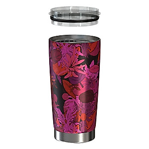 OUTDOORS PROFESSIONAL OUTD9317 20-Oz. Stainless Steel Double-Walled Vacuum-Insulated Classic Tumbler with Sealed Silicone Lid (Tropical Purple)