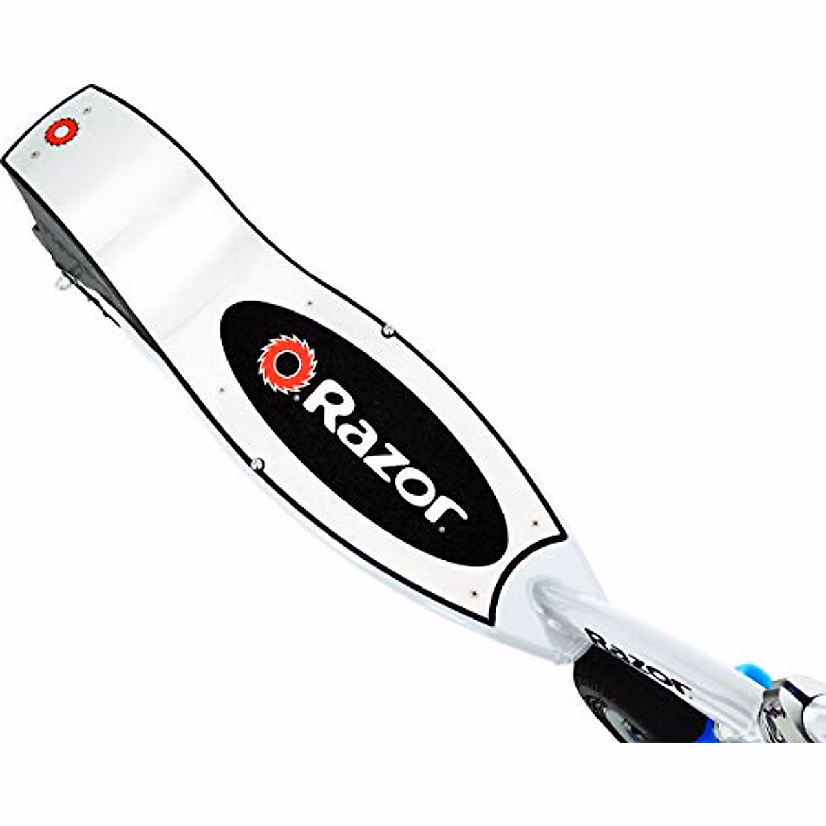 Razor E300 Electric Scooter - 9" Air-filled Tires, Up to 15 mph and 10 Miles Range, White/Blue