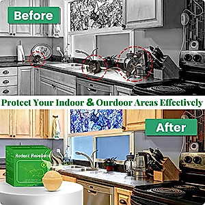 Natural Rodent Repellent, 12 Pack Mouse Repellent to Repel Mice and Rats, Mole Repeller for Car Campers Home Kitchen Garden Outdoors Indoor Garage, Pet Safe