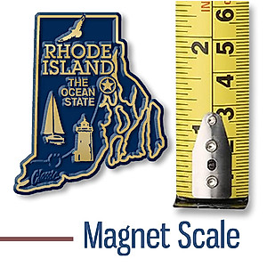 Rhode Island Small State Magnet by Classic Magnets, 1.9" x 2.2", Collectible Souvenirs Made in The USA