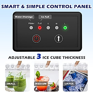 Commercial Ice Maker Machine, 70 LBS/24H Under Counter Large Ice Machine w/ 10 LBS Capacity Ice Storage Bin, 2 Water Inlet Modes, Freestanding & Built in Ice Maker for Bar/Home/Office/Shop, White