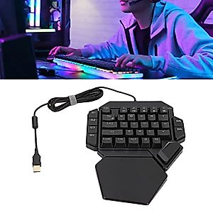 One Handed Keyboard, RGB Backlit Ergonomic Design Programmable Keys One Handed Gaming Keyboard Accurate Control Plug and Play for Game for Dorm for Home