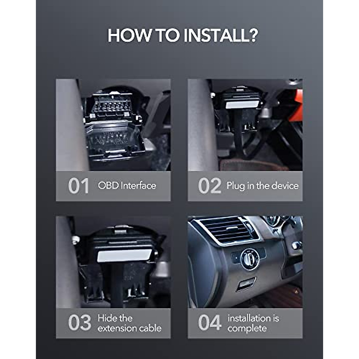 REDTIGER OBD Hardwire Kit Power Cable 10FT 12V-24V to 5V for Mirror Dash cams of The T27 and T700, Low Voltage Protection