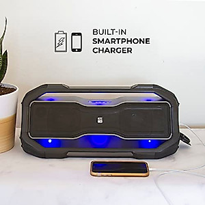 Altec Lansing ROCKBOX XL Wireless Bluetooth Speaker, Portable Waterproof Speaker with 20 Hour Playtime and 5 Illuminating LED Light Modes, Floating Wireless Speaker for Indoors and Outdoors