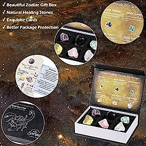 Scorpio Zodiac Crystals, Healing Stones Gifts for Women Girls, Spiritual Astrology Gifts for Women, Healing Crystals Gifts for Beginners, Birthday Gifts for Sisters Mom Daughters Friends