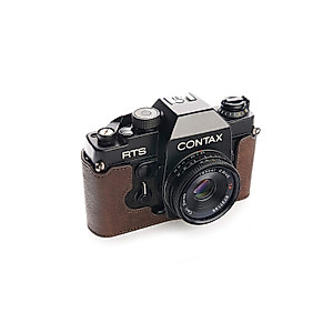 TP Original Handmade Genuine Real Leather Half Camera Case Bag Cover for Contax RTS RTS II RTS2 Coffee color