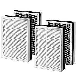 4 PACK MA-25 Replacement Filters Compatible with Medify MA-25 Air Purifier, 3-in-1 Pre-Filters, H13 True HEPA and Activated Carbon Filter for Wildfire Smoke, Pet Dander, Dust, Odors, Pollen