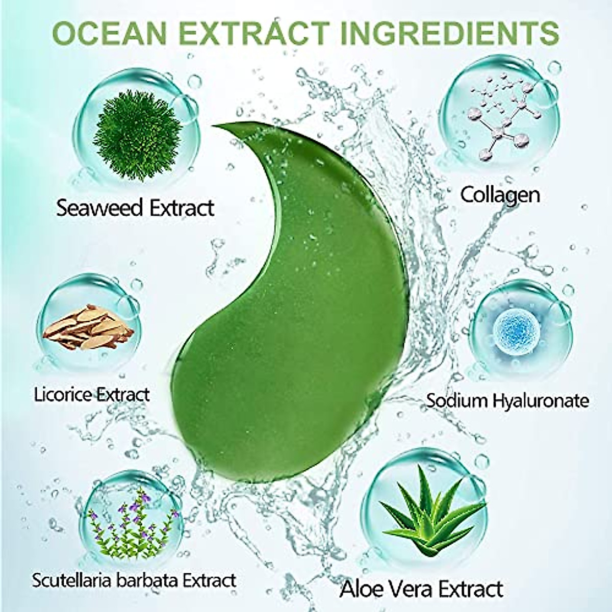 Under Eye Mask,Collagen Eye Mask,Seaweed Eye Mask,Firming Eye Mask, Eye Gel Treatment Masks for Puffy Eyes, Eye Pads for,Under Eye Bags, Anti Wrinkle, Moisturizing Improves Elasticity 30 Pairs