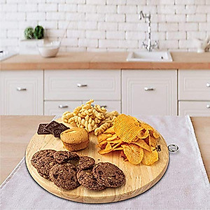 HNC ECOLIFE Round Wood Cutting Board - Multipurpose Cutting Board for Chopping Meat, Vegetables, Fruits - Charcuterie Tray and Cheese Board - With Stainless Steel Hanging Ring - 11.61x11.61x0.71inch