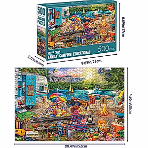 Puzzles for Adults 500 Pieces Family Camping Educational Puzzle Games for Home Decoration for Friends