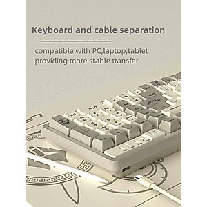Cmokifuly GK102 Wired Mechanical Keyboard,Hotswap Linear Switch Keyboard RGB Backlits MDA Profile Keycap Gaming Keyboard for Mac/Win System Compact Mechanical Keyboard (Creamy Rider 102 Keys)