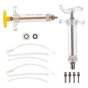 POPETPOP Birds Hand Feeding Syringe Bird Feeding Syringe, Birds Feeding Tubes for Small Birds Parrot Hand Feeding Syringe (2pcs Feed / 6 Pcs Curved Gavage Tubes) Parrot Feeding Syringe