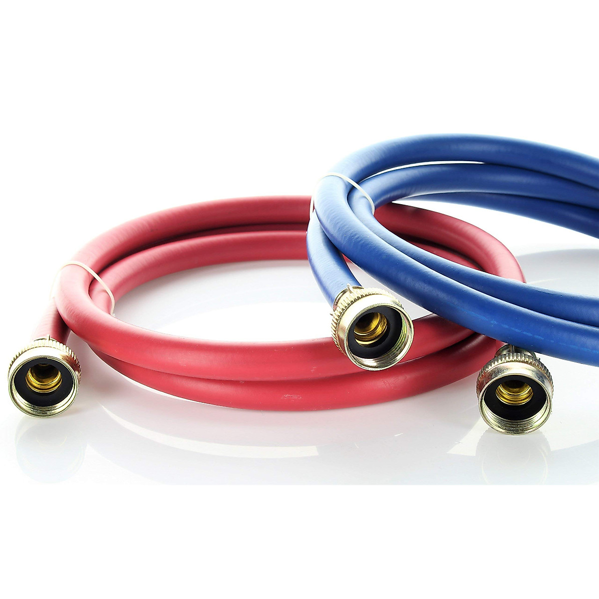 2 Pack Rubber Washing Machine Hoses (4 Foot) Color Coded by Kelaro