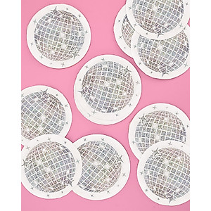 xo, Fetti Disco Ball Napkins - 3-ply, 25 pcs Shimmer Iridescent | Last Disco Bachelorette Decorations, Groovy Retro Birthday Party Supplies, NYE Tableware, 70s Baby Shower, Space Cowboy