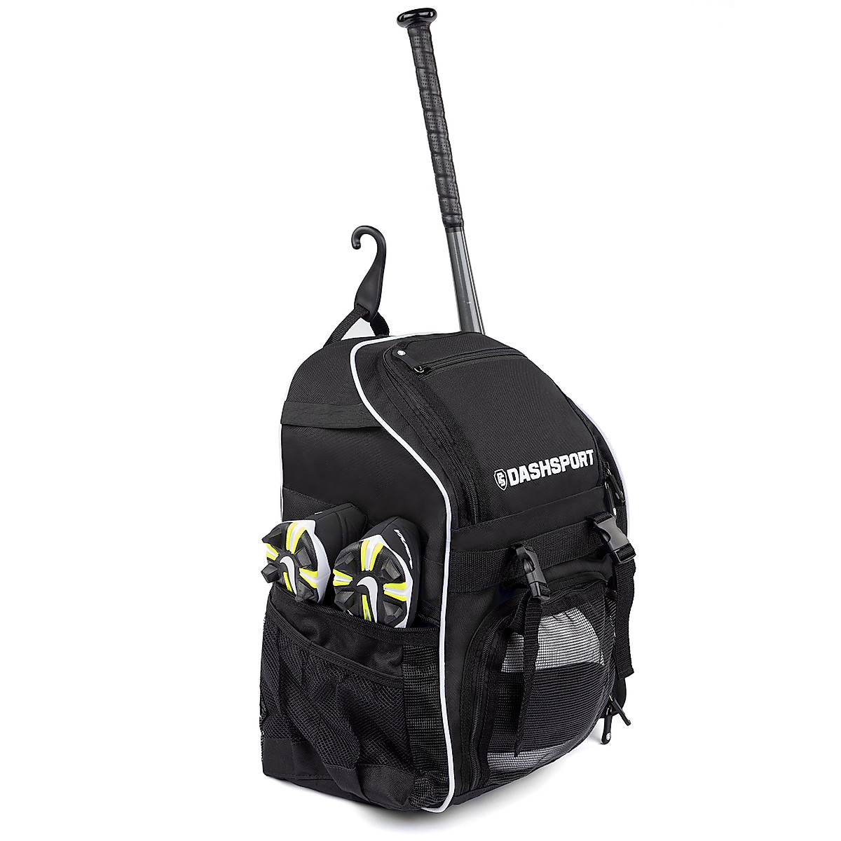 DashSport Baseball Bag Softball Backpack Bat Bag | T-Ball Equipment and Softball Bag | Bat Pack (Black)