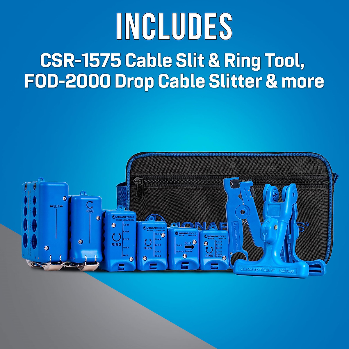 Jonard Tools TK-108 Fiber Optic Mid Span Slit & Ring Tool Kit (1.2 mm-18.2 mm)