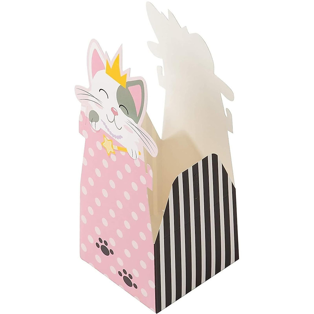 Juvale Cat Party Favor Boxes - 24-Pack Paper Treat Boxes with Die-Cut Princess Kitty, Cute Cat Themed Gable Boxes, Goodie Gift Loot Boxes, Girls Birthday Party Supplies, 3.5 x 3.5 x 8 Inches