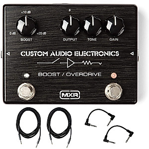 Briskdrop MXR MC402 Boost/Overdrive Bundle with 2 Patch Cables and 2 Instrument Cables