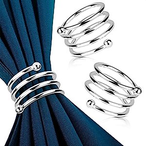 8Pcs Napkin Ring Kitchen Table Set - Silverware Napkin Rings for Table Setting Kitchen Table Thanksgiving Napkin Rings - Napkin Holder Kitchen Set Dining Table for Wedding Dinner Table Decor Simple