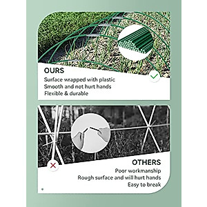50Pcs 17in Greenhouse Hoops Kit with 9.8 x 29.5 ft Plant Cover Netting, Detachable Fiberglass Grow Tunnel Frame for DIY Plant Support Indoor Outdoor Garden Raised Bed