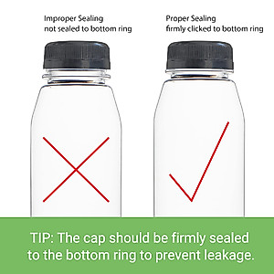 zmybcpack 24 Pack 8oz (250 ml) Clear PET Plastic Juice Bottles with Caps - Bulk Beverage Containers with Tamper Evident Lids- Plastic Smoothie Bottles for Juice, Milk, Homemade Beverage