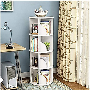 Toytexx Inc & Design 4 Tier 360° Rotating Stackable Shelves Bookshelf Organizer (White)