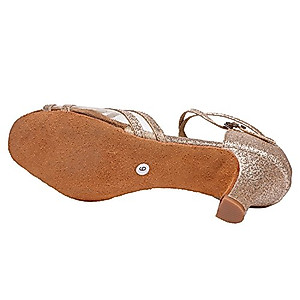Women's Latin Dance Shoes Female's Ballroom Salsa Dance Shoes（E-Style Gold Size 6）