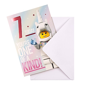 Hallmark Age 7 Birthday Card - Lego Mini Fig Design