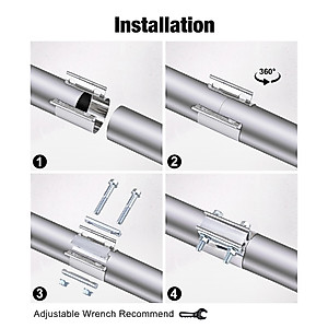 EVIL ENERGY 2.5 Inch Exhaust Clamp,2 1/2" Butt Joint Band Clamp Sleeve Coupler Stainless Steel for Pipes,Mufflers,Catalytic Converters