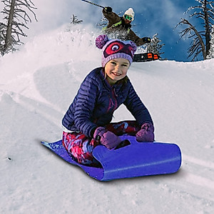 Skiing Carpet Flexible Fine Workmanship Blue Portable Snow Sled Snowboard Compatible with Children Blue S