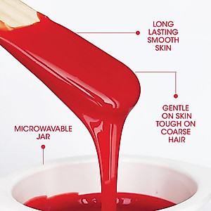 Nad's Brazilan & Bikini Wax Kit, Hair Removal For Women, Body Wax Specifically For Coarse Hair, At Home Waxing Kit With Hard Wax + Calming Oil Wipes + Wooden Spatula