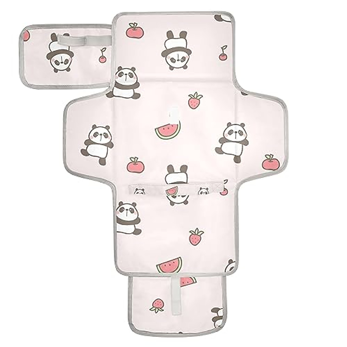 Bulletgxll Pink Panda Portable Diaper Changing Pad Waterproof Changing Pad with Baby Tissue Pocket and Magic Stick for Newborn Baby.