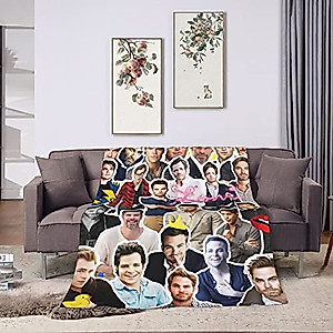 Blanket Chris Pine Soft and Comfortable Warm Fleece Blanket for Sofa, Office Bed car Camp Couch Cozy Plush Throw Blankets Beach Blankets