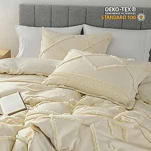 PERHOM Southwest Duvet Cover Queen - 3 Pieces Aztec Geometric Duvet Cover Set, 100% Cotton Breathable Farmhouse Queen Bedding Duvet Covers for All Season, Cocoa Brown, 90"x90", No Comforter