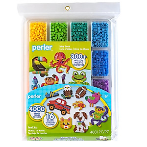 Perler 17605 Assorted Fuse Beads Kit with Storage Tray and Pattern Book for Arts and Crafts, Multicolor, 4001pcs