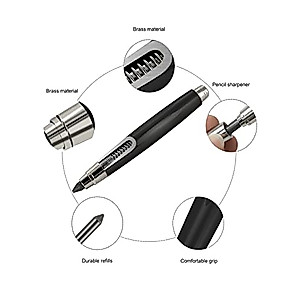 WSD Sketch Up 5.6mm Mechanical Pencil Mechanical Clutch with Built Sharpener (Black)