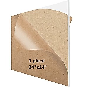 Clear Acrylic Plexiglass Sheet 1/4,Thick 6mm Cast Acrylic Sheet, 24x24 Plastic Acrylic Sheet for DIY Crafts,LED Projects,Baseplates,Tabletop Protector,Shelf,Aquarium Lid,Window Door Replacement Board