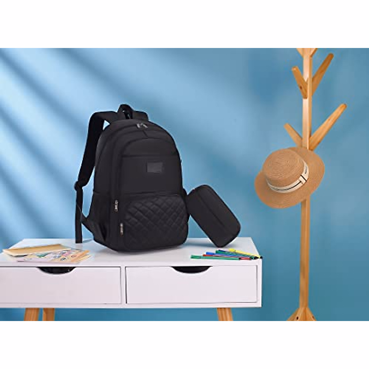 CAMTOP Laptop Backpack 15.6 Inch School BookBag with Pencil Case College Backpacks Teacher Work Travel Casual Daypacks for Teens Girls Boys Women