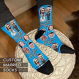 UNDSPTD Custom Face Socks for Any Occasion, Occasion Gift Customized Socks with Faces (Married)