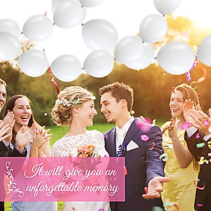 100 Pcs Link Balloon Linking Balloon Latex Linkable Balloons Connected Wedding Party Decoration (White, 10 Inch)