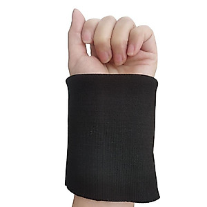 Seamless Rib Cuffs 1 Pair,1 * 1 Rib Knit Replacement Jacket Stripes Rib Knit Trims Cuffs for Sewing DIY (Black Color)