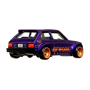 Hot Wheels Car Culture Circuit Legends Vehicles for 3 Kids Years Old & Up, 81 Toyota Starlet Kp61, Premium Collection of Car Culture 1:64 Scale Vehicles